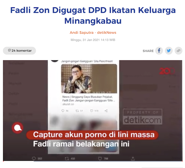 [Cek Fakta] Fadli Zon Diusir dari Minangkabau dan Mendekam di Penjara? Ini Faktanya